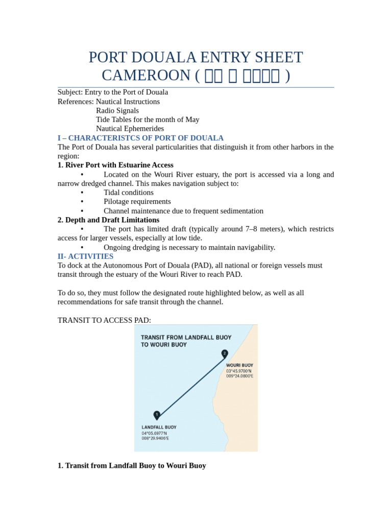 Port of Douala Entry Guidelines | PDF | Port | Estuary
