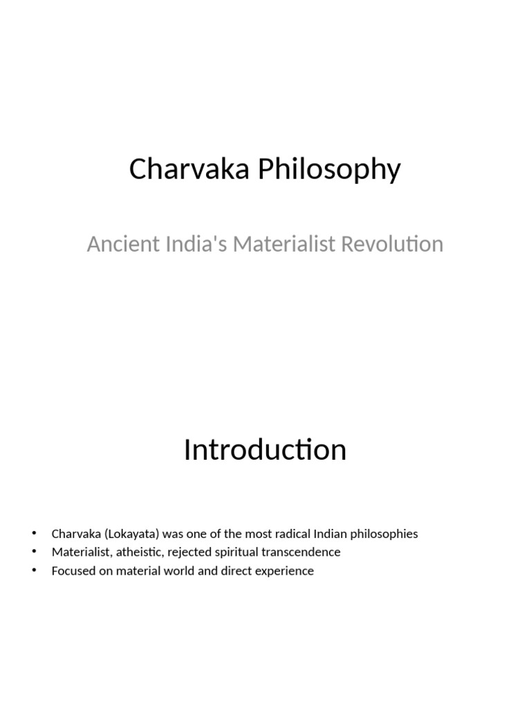Charvaka Philosophy Project | PDF
