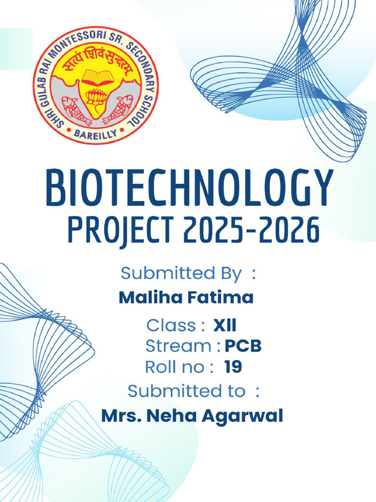 Biotechnology Project by Maliha Fatima | PDF