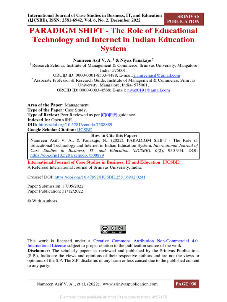 Paradigm Shift in Indian Education System | PDF | Educational Technology