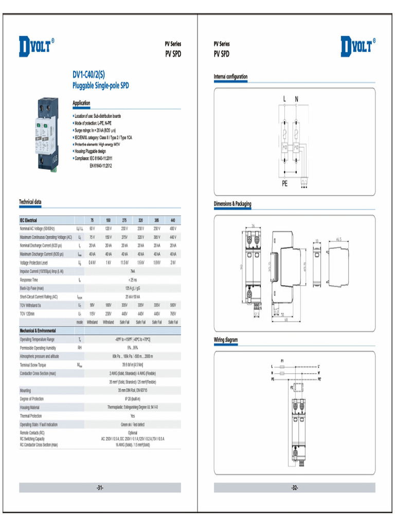 PV SPD 2 Poles | PDF