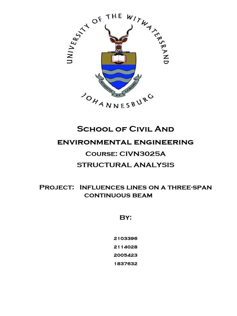 CIVN3025 Class Project 2023 FInal | PDF | Beam (Structure) | Structural Analysis