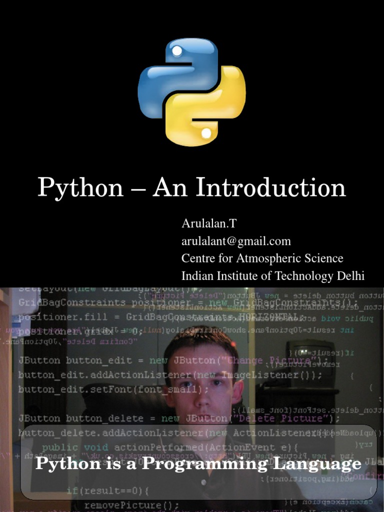 Python An Intro - Odp | PDF | Python (Programming Language ...