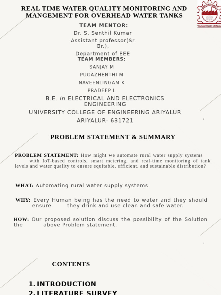 Real Time Water Quality Monitoring and Mangement For | PDF | Water ...