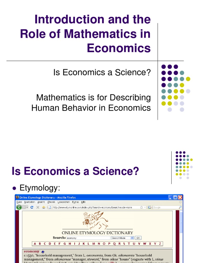 Introduction Mathematics in Economics-1 | Economic Theories | Economics