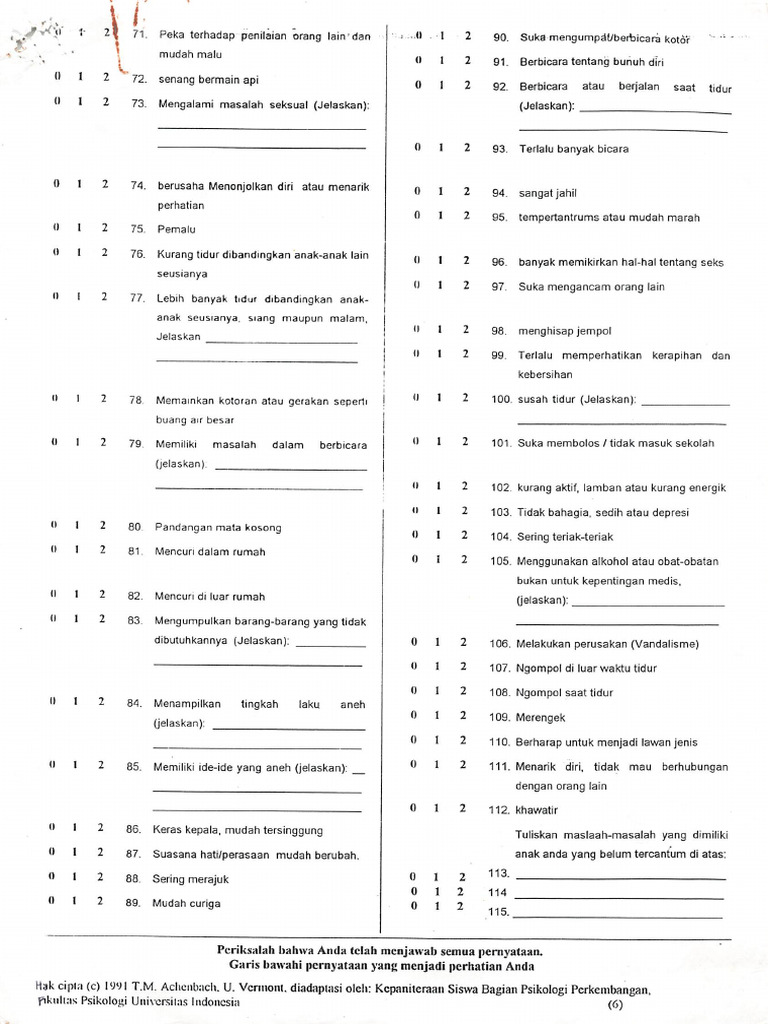 CBCL Indonesia | PDF
