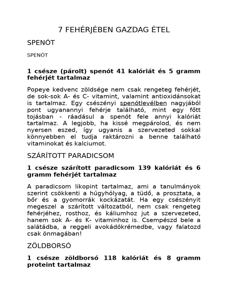 7 Fehérjében Gazdag Étel | PDF