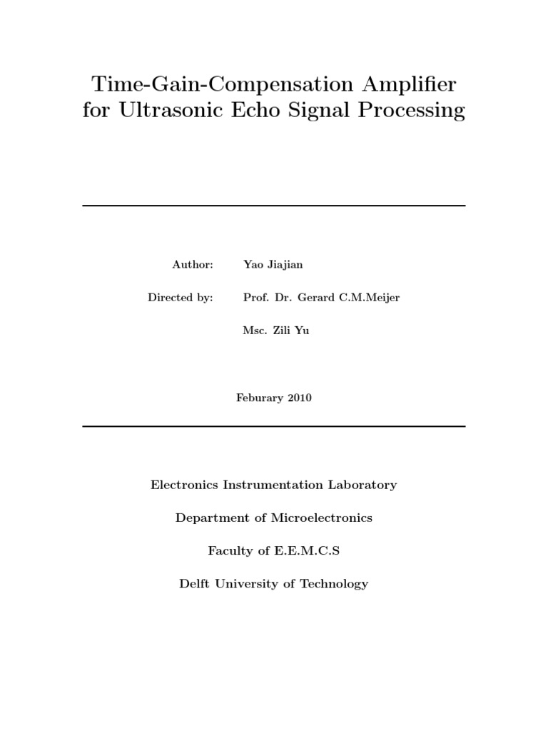 Time-Gain-Compensation Amplifier For Ultrasonic Echo Signal Processing ...