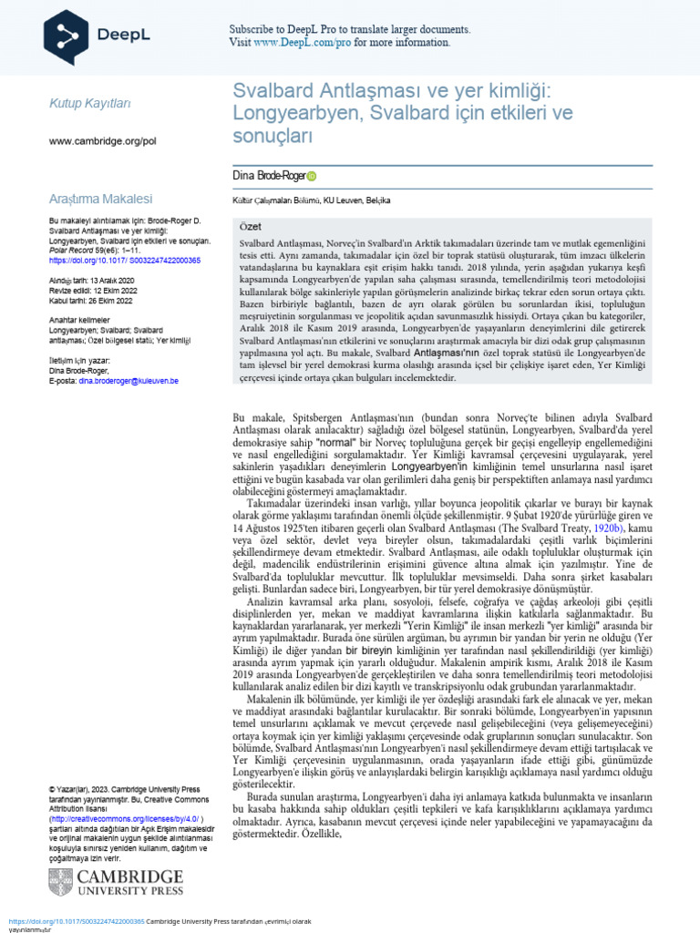 Brode-Roger - 2023 - The Svalbard Treaty and Identity of Place TR | PDF