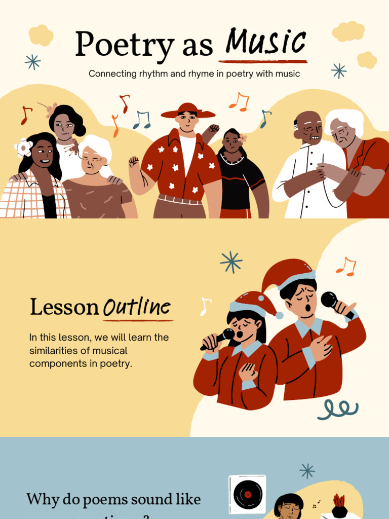 Musical Components in Poetry Education Presentation in Yellow Red Bold ...