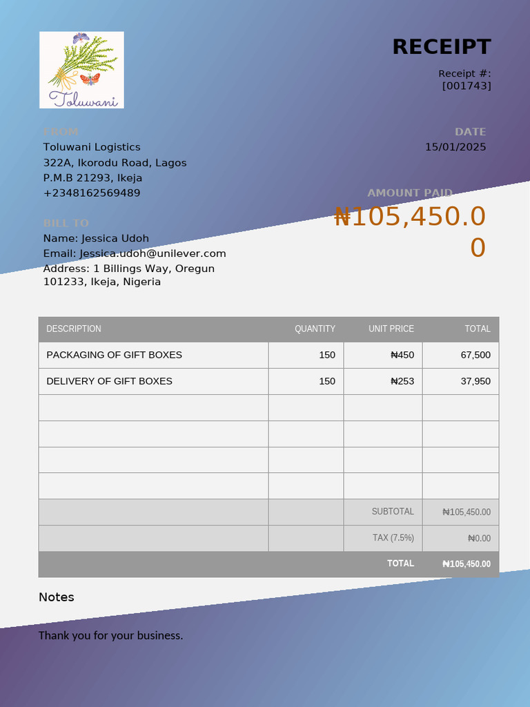 Stylish Invoice Template | PDF