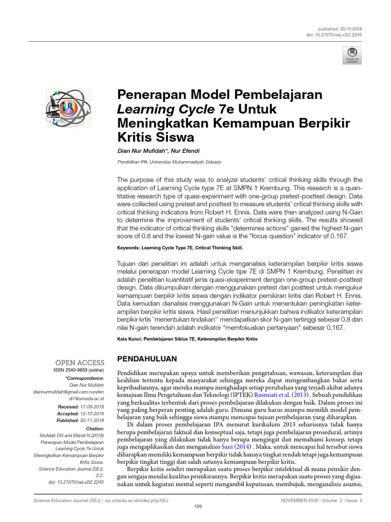 Penerapan Model Pembelajaran Learning Cycle 7e Unt | PDF