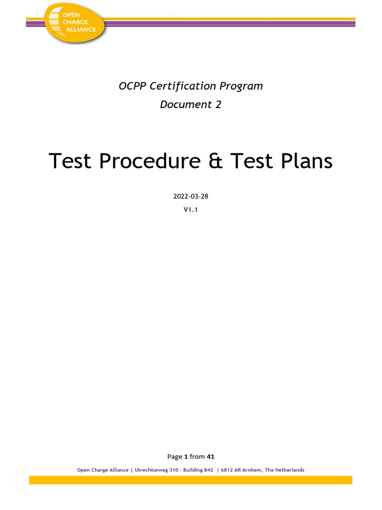 OCPP Certification Test Procedures Guide | PDF | Computer Network ...