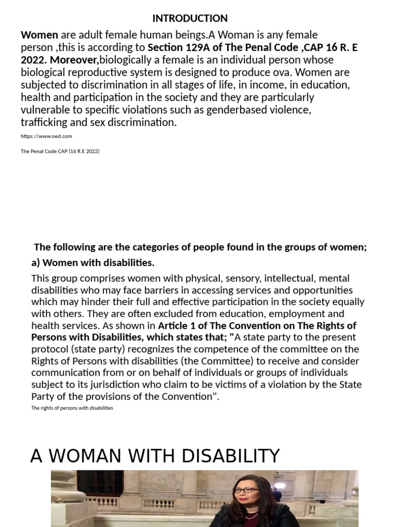 GROUP ASSIGNMENT-women and Disability 1 | PDF | Woman | Gender Studies
