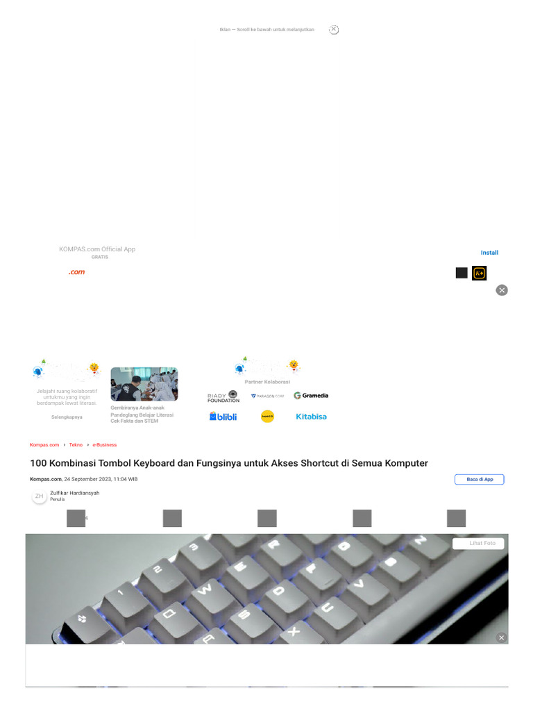 100 Kombinasi Tombol Keyboard Penting | PDF