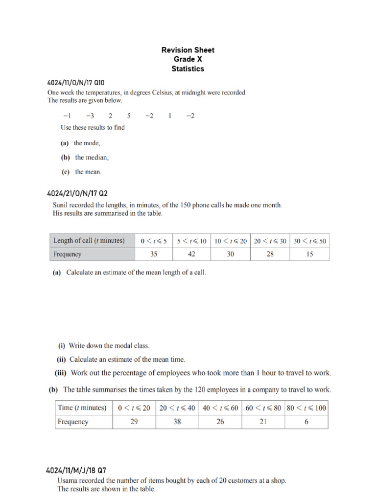 Assignment Statistics Garde X | PDF