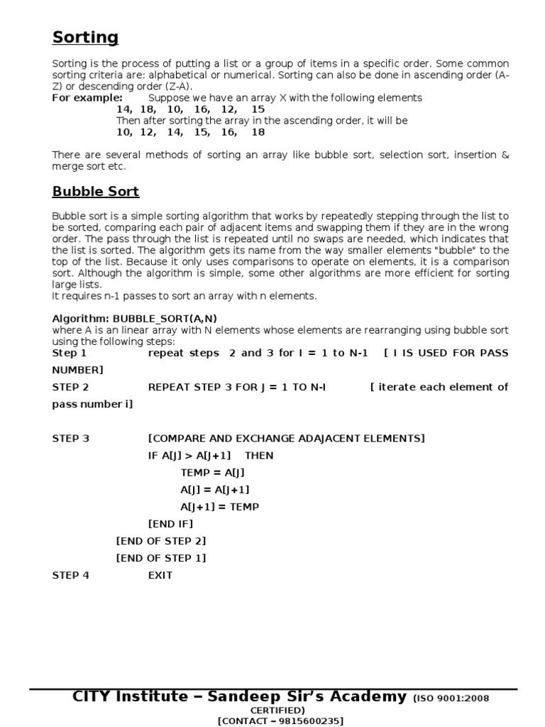 Bubble Sort Example | Download Free PDF | Algorithms | Discrete Mathematics