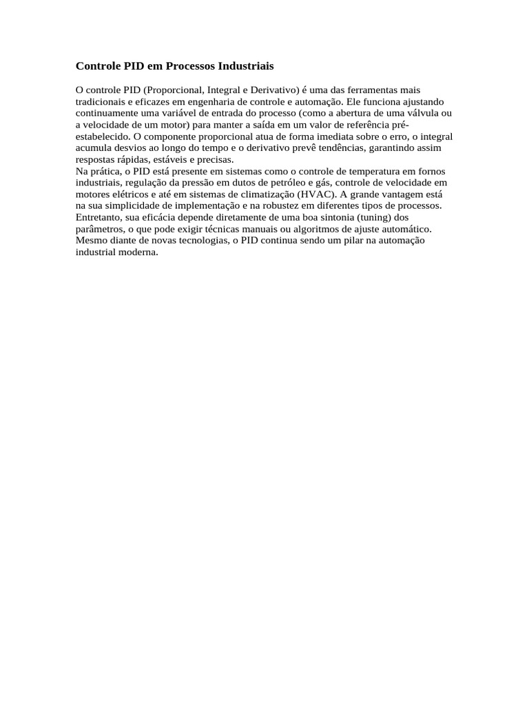 Controle PID em Automação Industrial | PDF