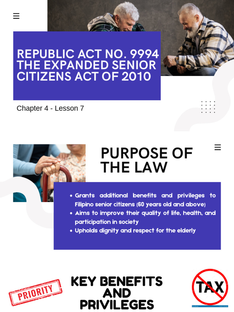 Expanded Senior Citizens Act Benefits | PDF