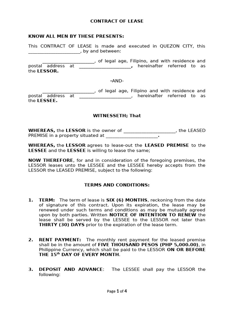 Lease Agreement Template for Renters | PDF | Lease | Legal Remedy