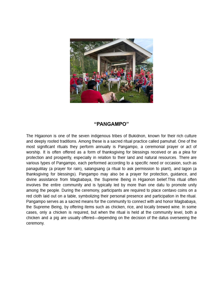 Higaonon Pangampo Ritual Explained | PDF