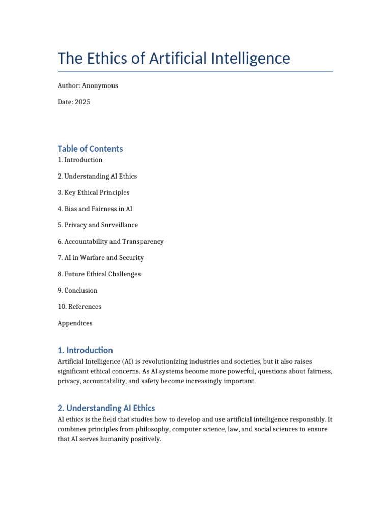 The Ethics of Artificial Intelligence FULL | PDF | Artificial ...