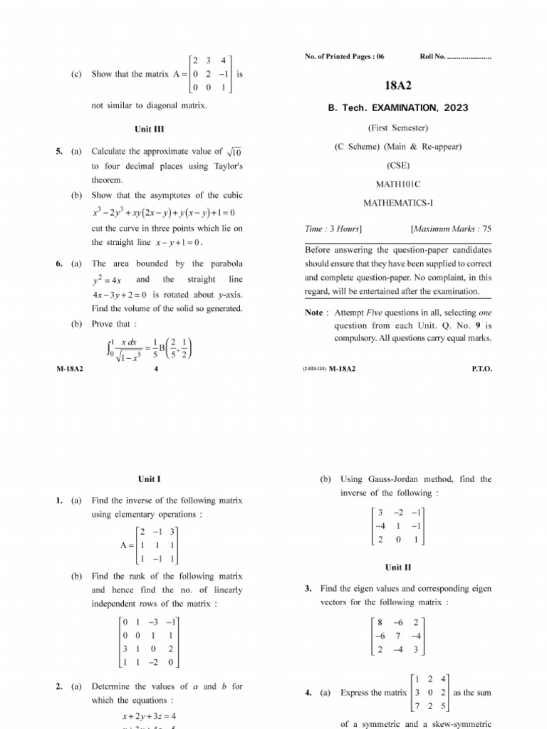 Maths Pyq 2 | PDF