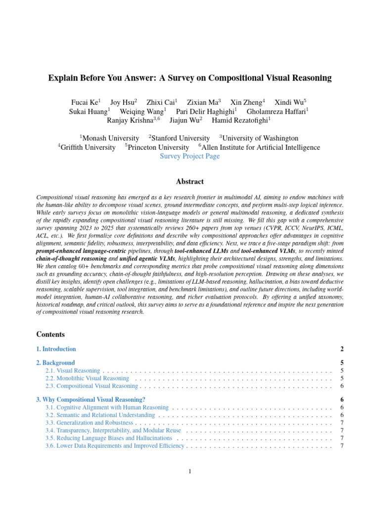 Explain Before You Answer: A Survey On Compositional Visual Reasoning ...