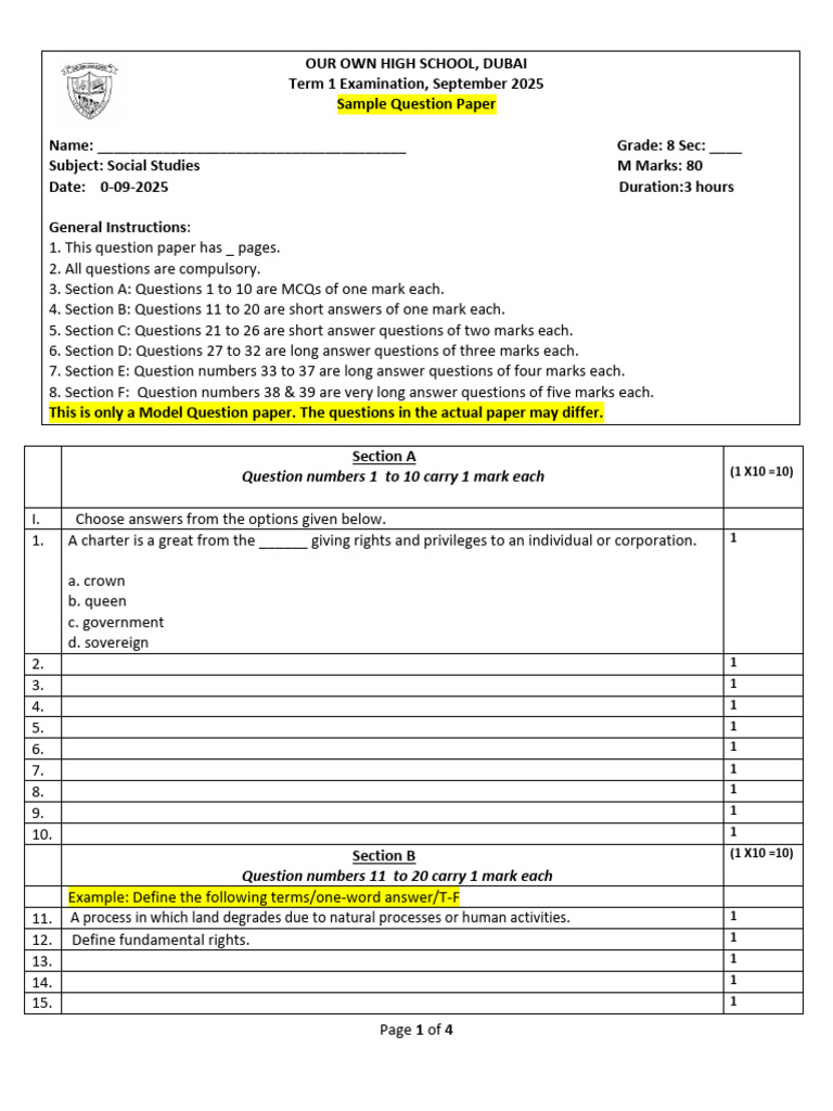 Grade 8 Social Studies Exam Paper | PDF | Coal