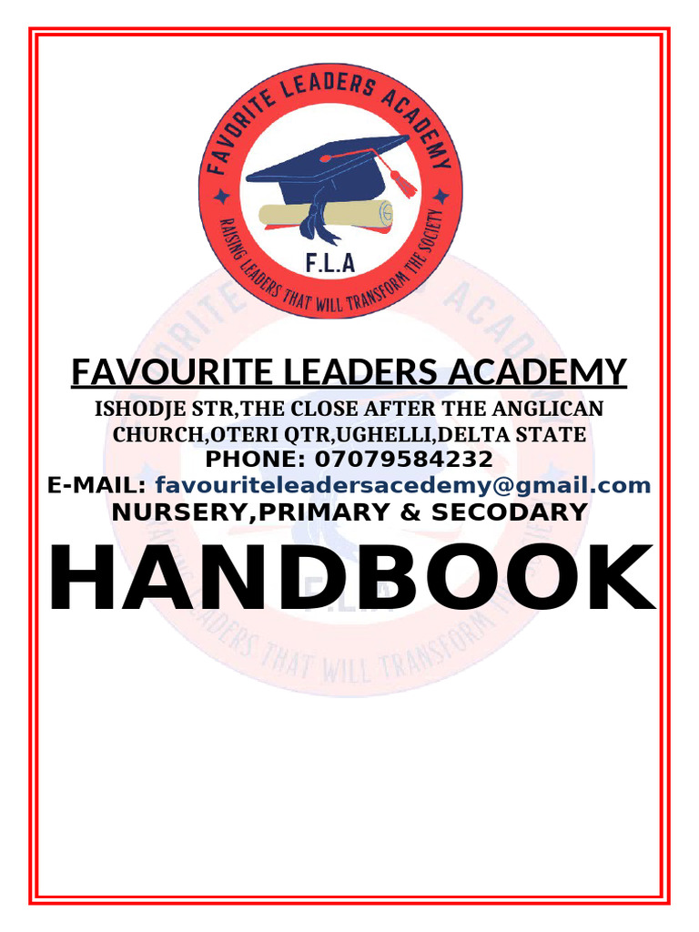Favourite Leaders Academy Handbook | PDF | Homework