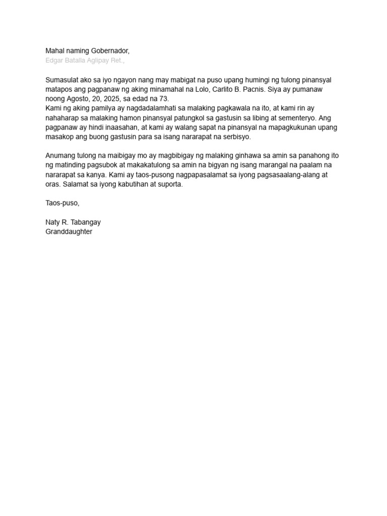 Letter Assistance | PDF