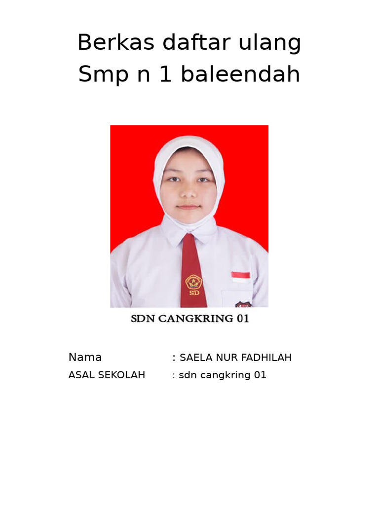 Cover Berkas Daftar Ulang | PDF