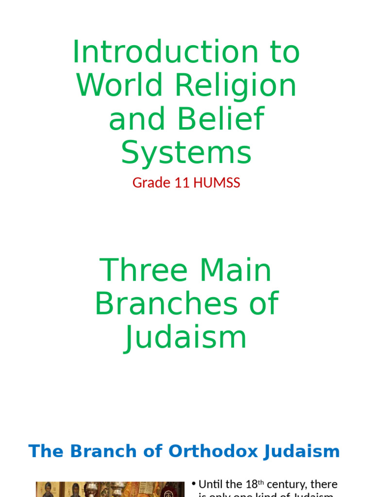 Branches of Judaism, Includes Orthodox, Reform, and Conservative ...