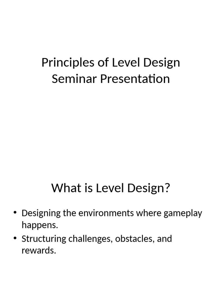 Level Design Seminar | PDF