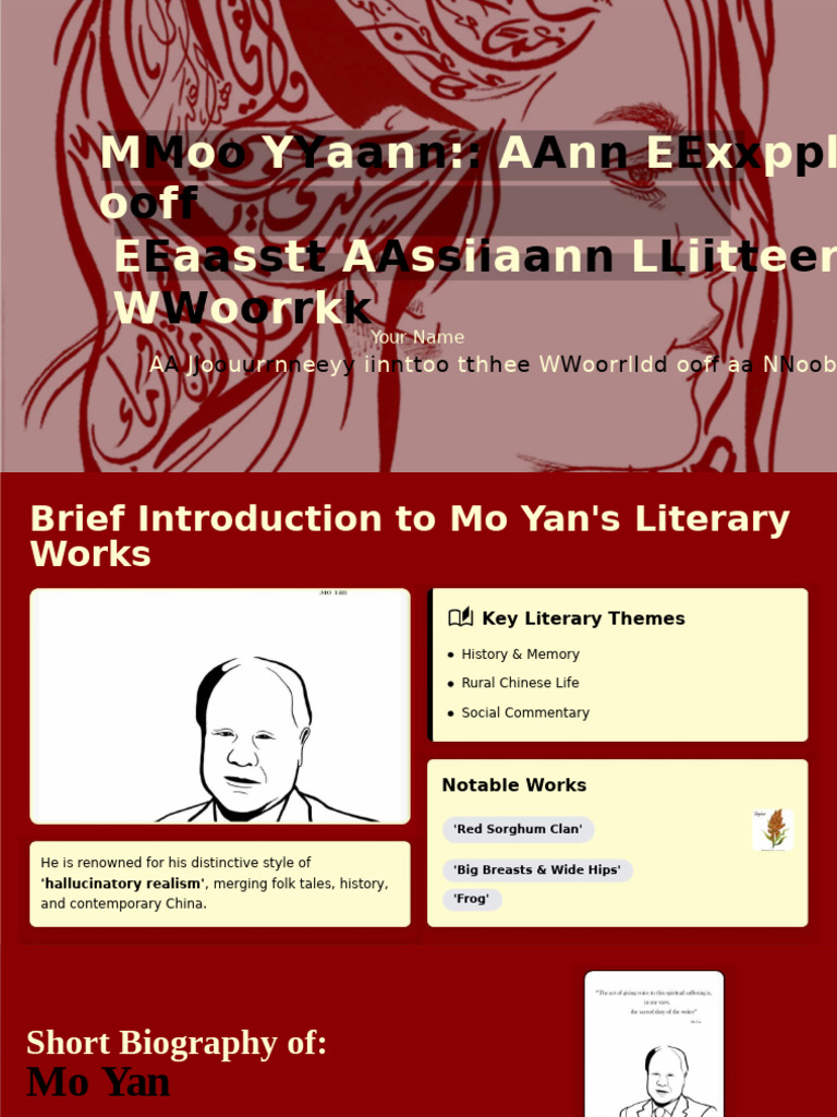 Create Mo Yan Literary Work PowerPoint Slides | PDF