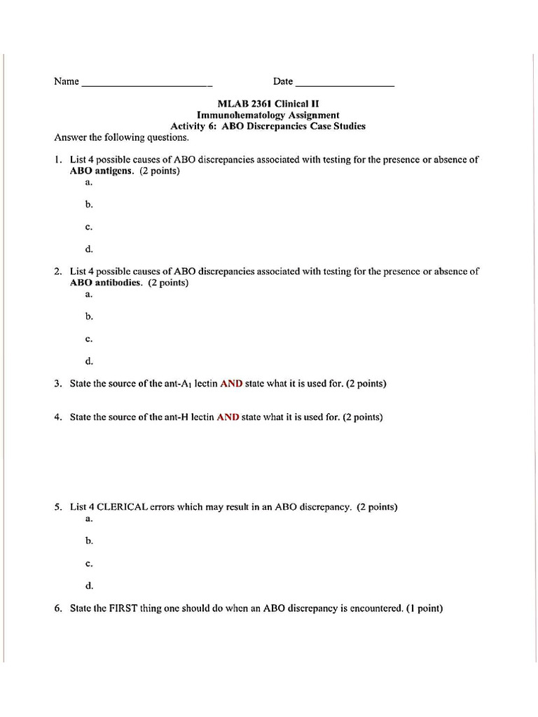 ABO Discrepancy | PDF