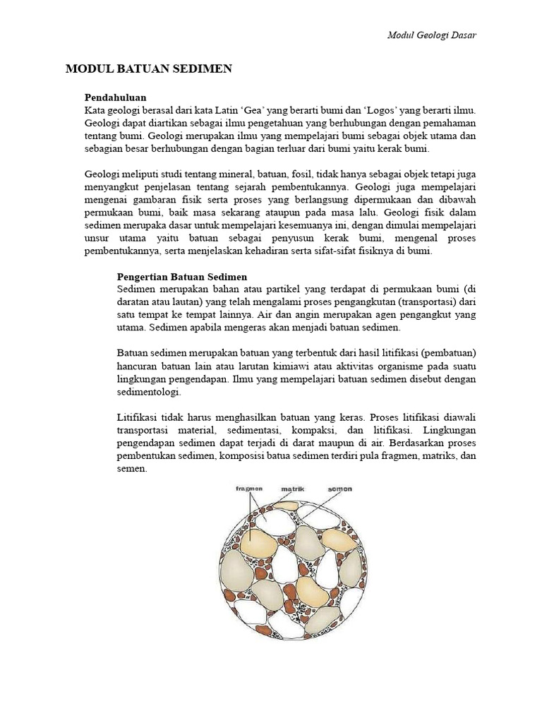 Batuan Sedimen: Pengertian dan Klasifikasi | PDF