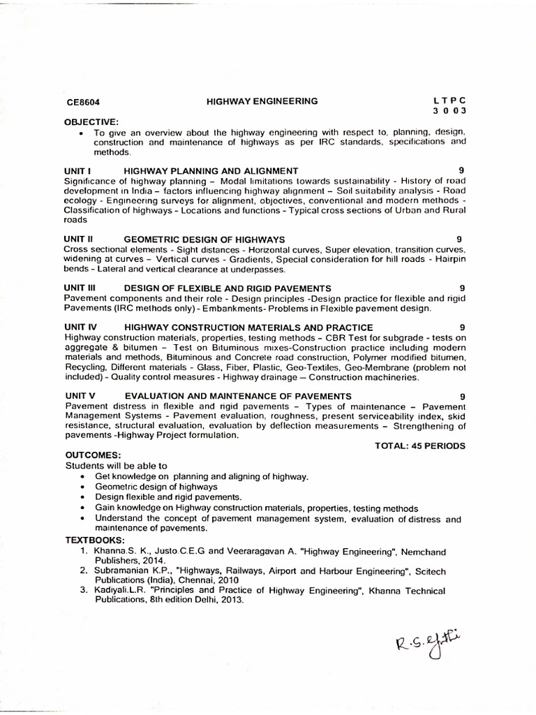 Highway Engineering Notes | PDF