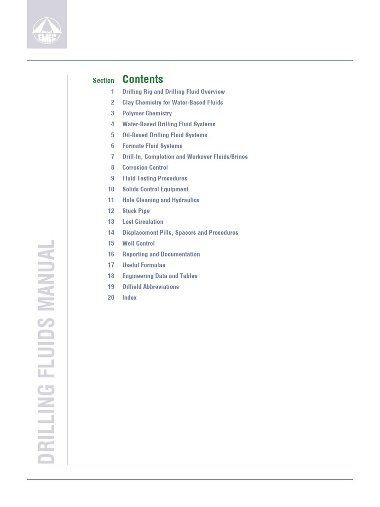 EMEC Drilling Fluids Manual | PDF | Casing (Borehole) | Clay