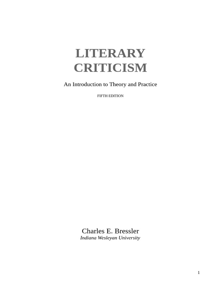Criticism CE - Bressler | PDF | Deconstruction | Jacques Derrida