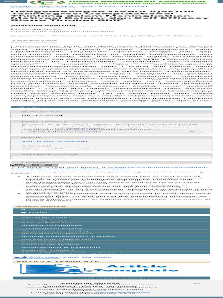 Pengembangan Modul Ajar IPA Terintegrasi Computational Thinking Dalam ...