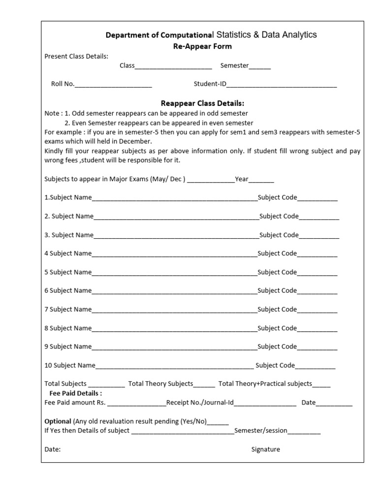 Exam Performa DEC 25 | PDF