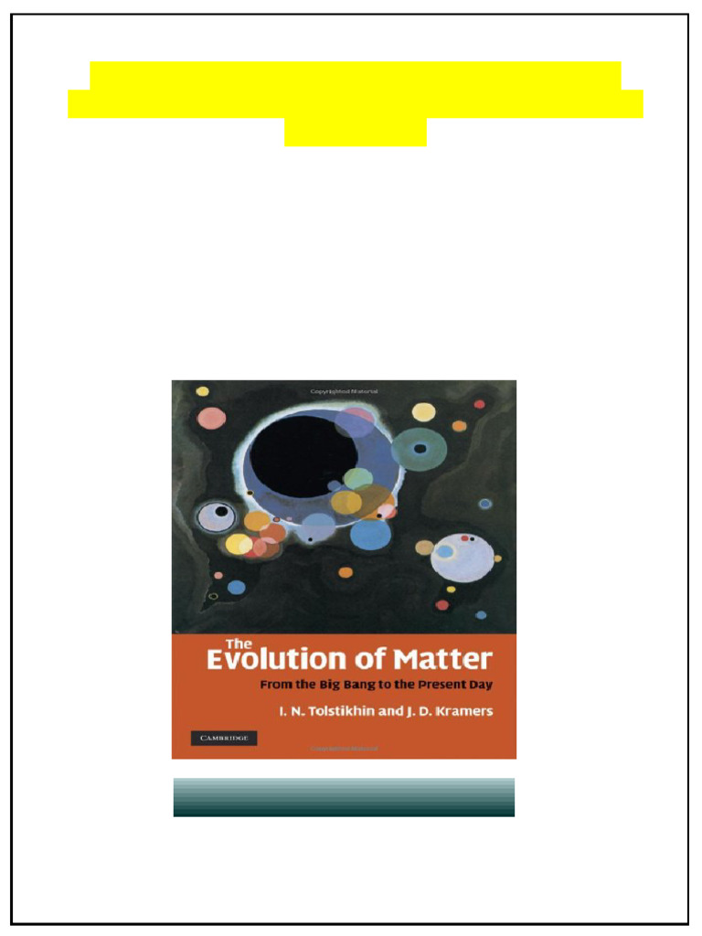 The Evolution of Matter From The Big Bang To The Present Day Earth 1st ...