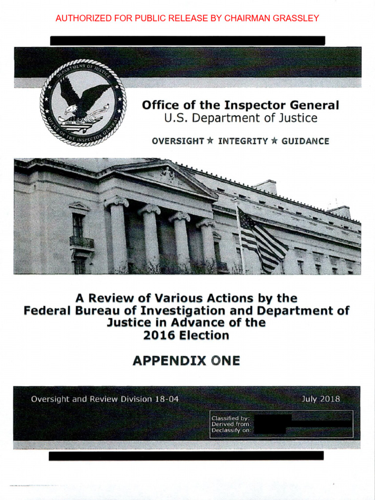 Horowitz 2018 Midyear Appendix Released by Chairman Grassley | PDF