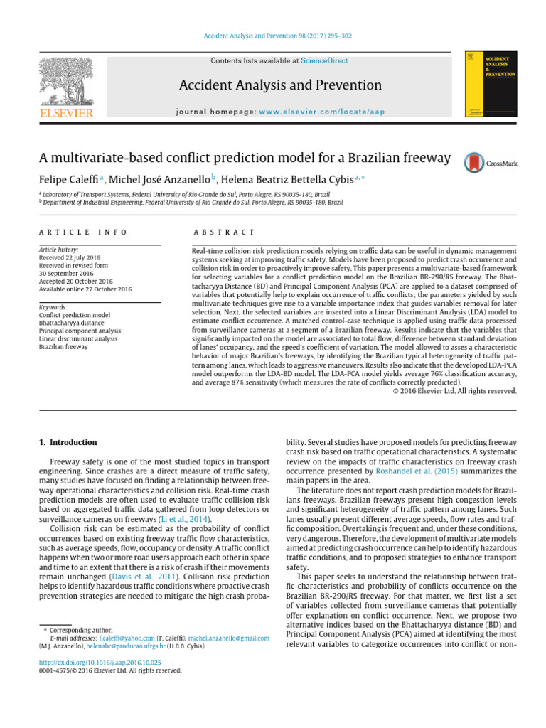 1 - A Multivariate-Based Conflict Prediction Model For A Brazilian ...