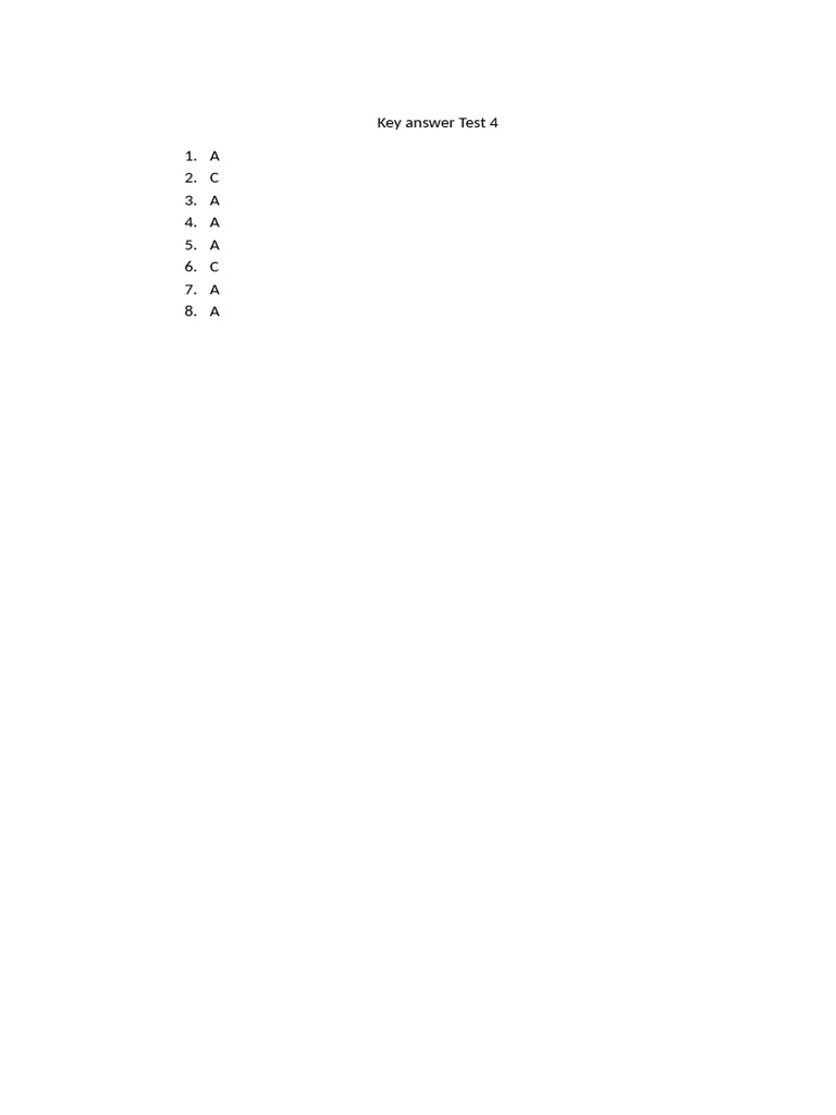 Key Answer Test 4 | PDF