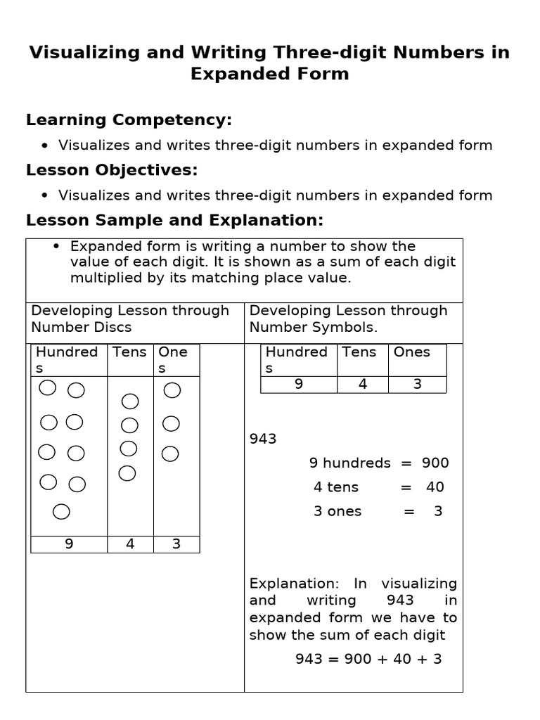 g2 - Visualizing and Writing Three Digit Numbers in Expanded Form - LC ...