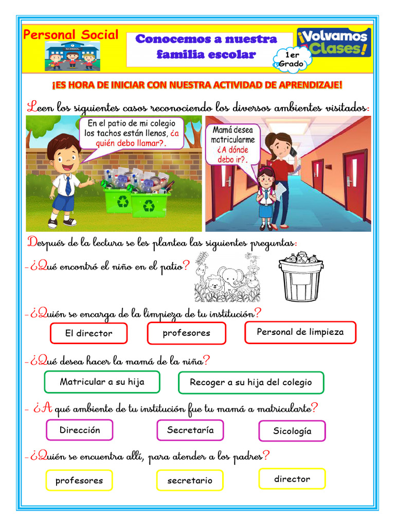 Ficha 22 de Abril Del 2024 - 1ro Grado Personal Social | PDF