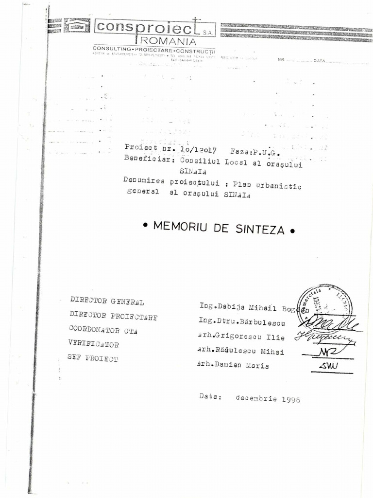 Memoriu de Sinteza | PDF