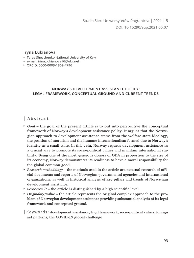 Norway's Development Aid Policy Overview | PDF | Development Aid | Aids